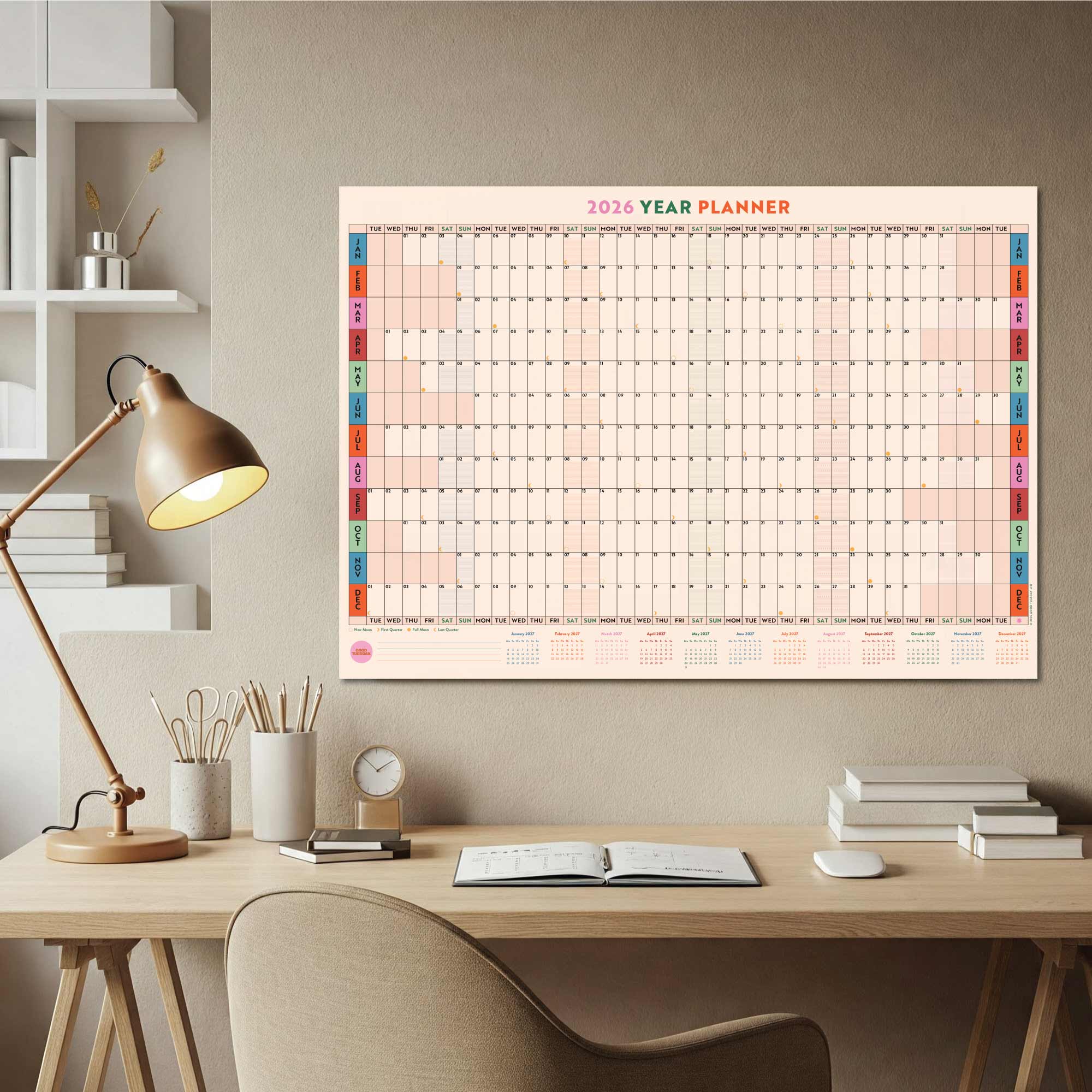 2026 A1 Wall Planner | Work Hard Play Nice - MATERIAL26