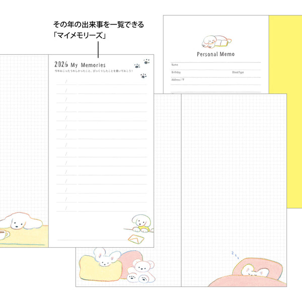2026 Midori Slim Pocket Diary | Dog - MATERIAL26