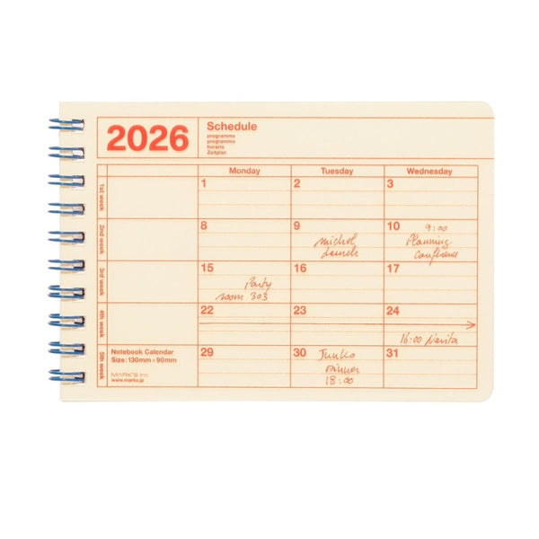2026 Notebook Calendar XS | Ivory | MARK'S | MATERIAL26