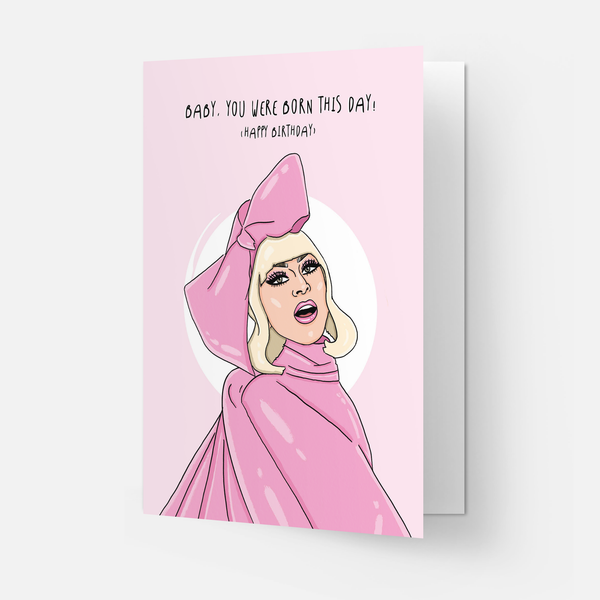 Born this day | Lady Gaga | Birthday Card - MATERIAL26