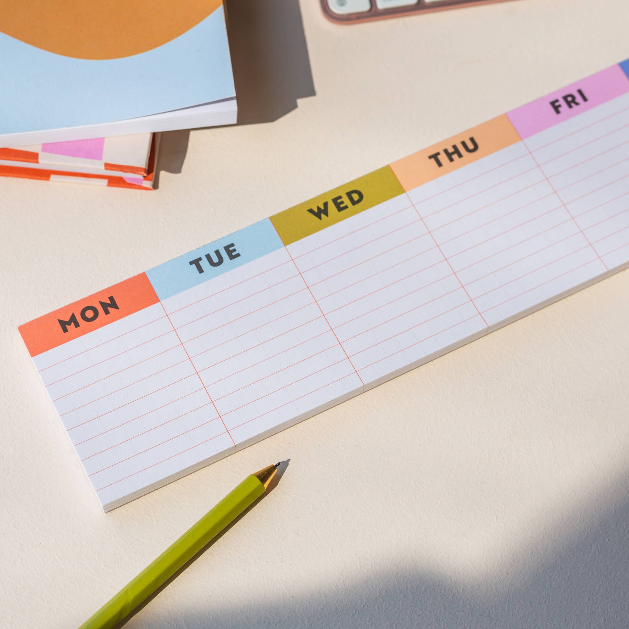 Keyboard Weekly Planner Pad | Colourful Grid - MATERIAL26